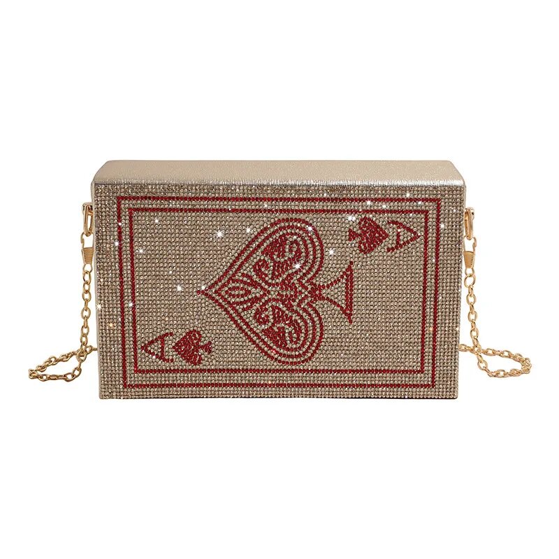 Вечерняя сумочка с картами, gold