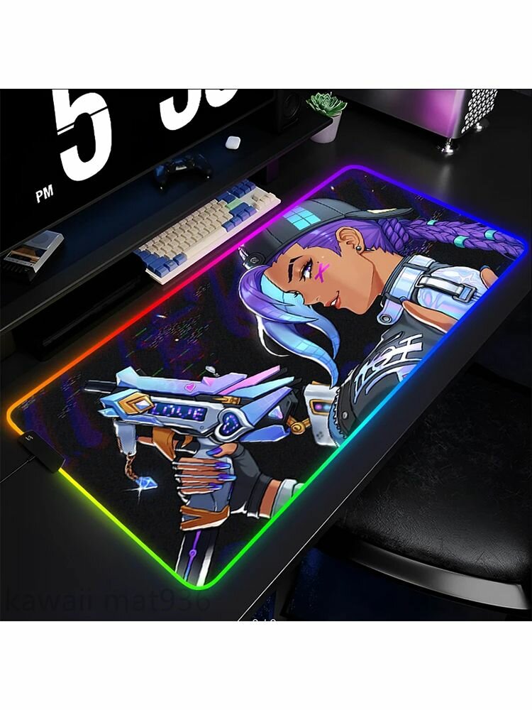 RGB LED Игровой коврик для рабочего стола Overwatch, коврик для ноутбука, игровая клавиатура, размер 40x90xxl