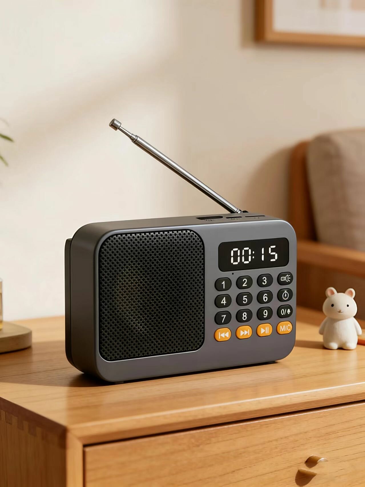 MP3-плеер, Портативный, радиоприемник, Bluetooth-колонка, черный