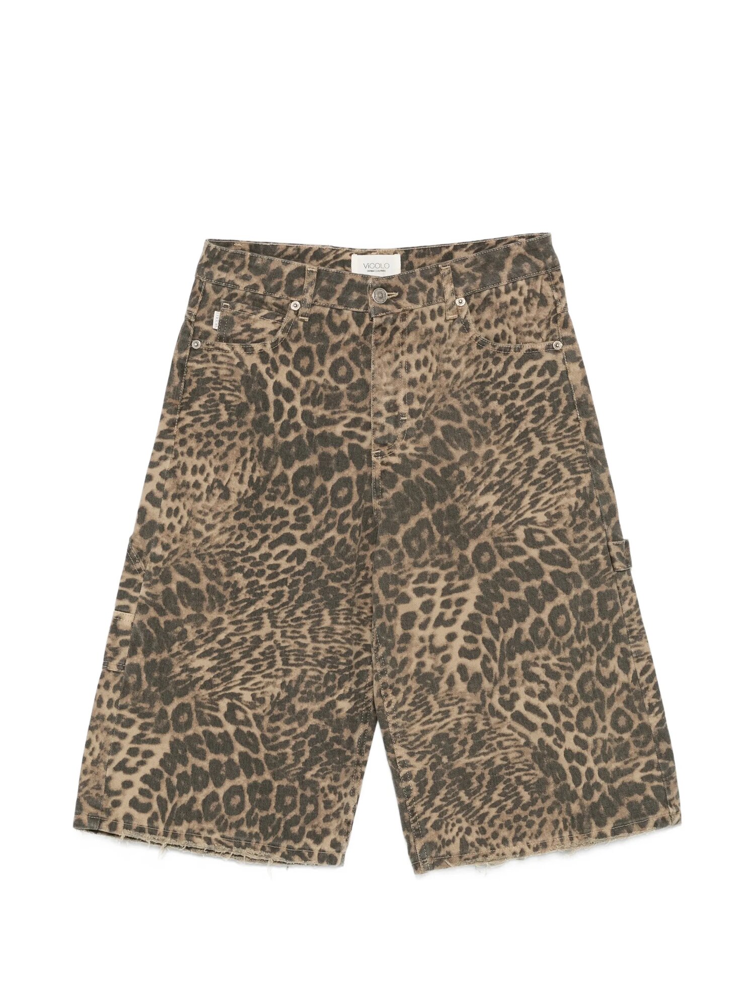Шорты Frayed animal-print shorts