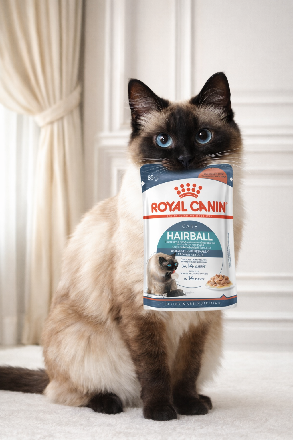 Корм Royal Canin "Hairball Control", для выведения шерсти, влажный, в соусе, 12 шт.