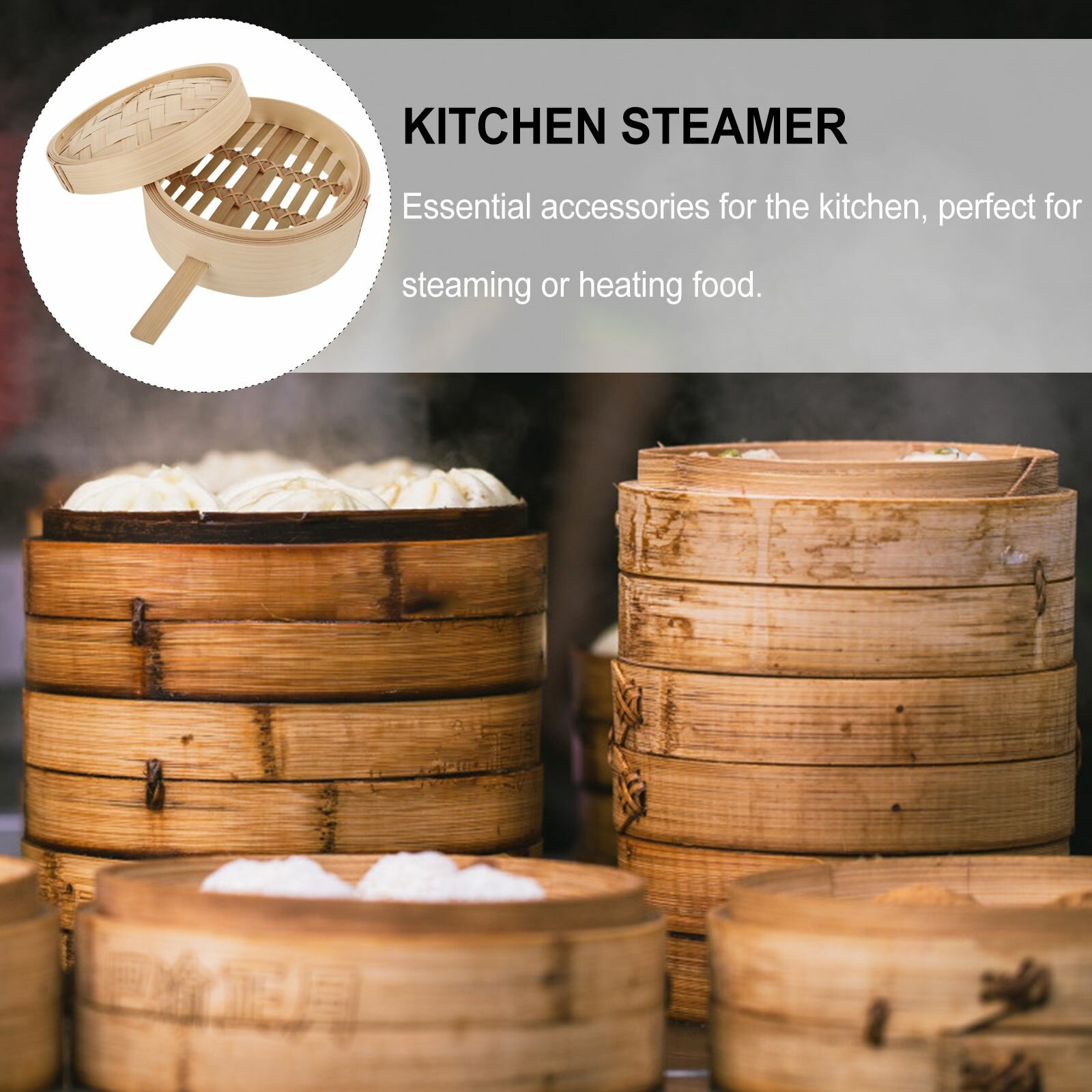 Плетеная бамбуковая пароварка для приготовления пищи на пару, удобная в хранении дома