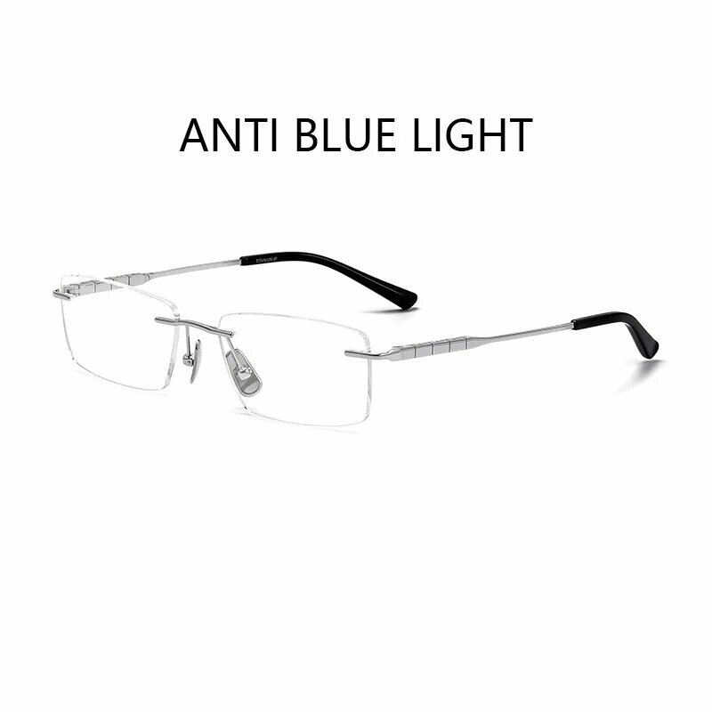 Мужские очки для чтения Silver +1.5, Anti Blue Light