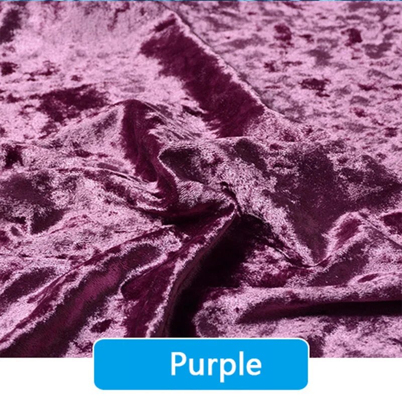 Бархатная ткань полиэстер хлопок 22 цвета 1/3/5 м Фиолетовый, 3M x160cm, Purple