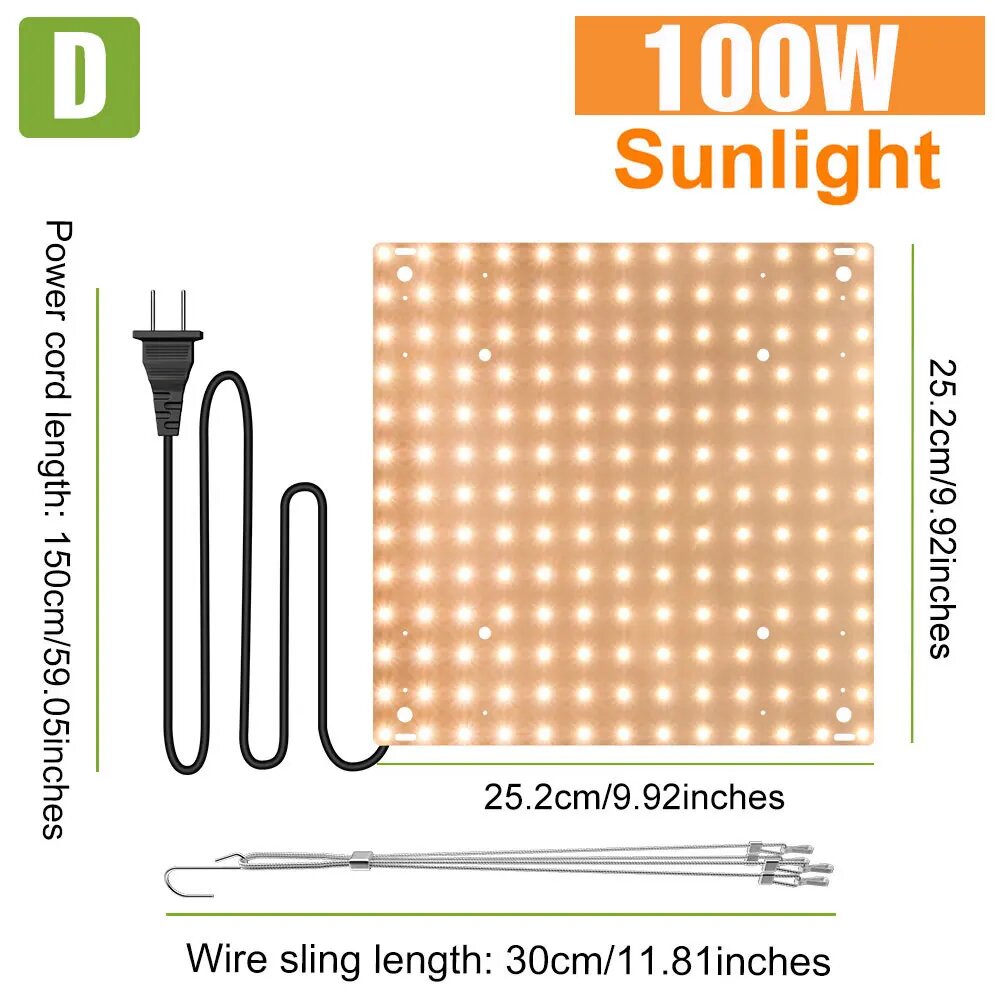 LED лампа для растений 100W D Sunlight, EU plug