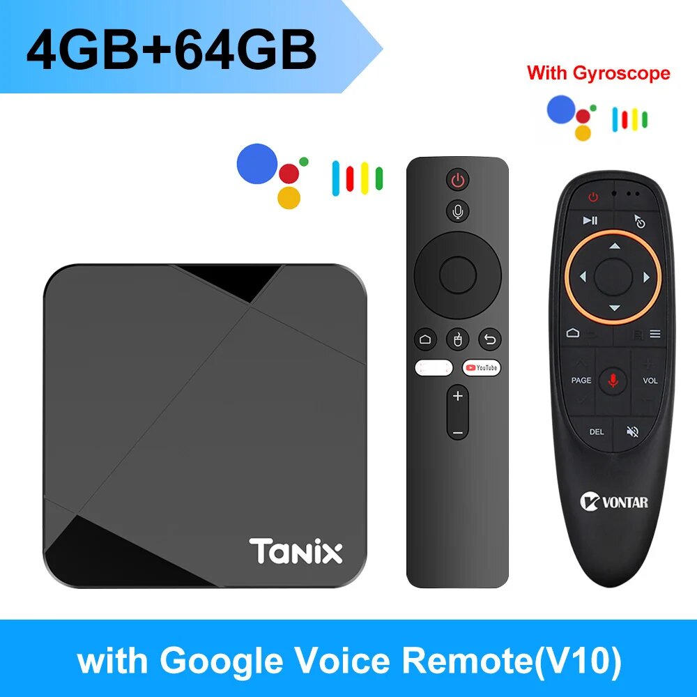 Tanix TX5 ТВ-бокс Android 14 2/4 ГБ RAM 16/32/64 ГБ Европейская вилка (EU Plug), 4G64G V10