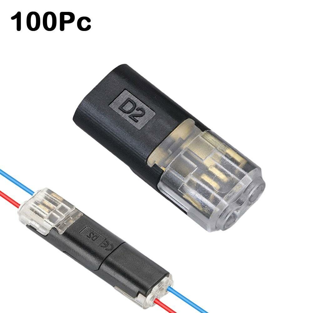 Клеммы для проводов соединительные 2-х контактные обжимные, 20 шт, проходные, автомобильные