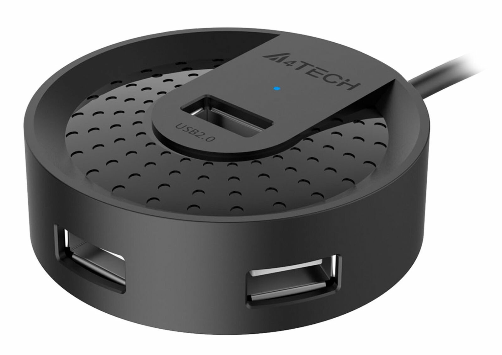 Разветвитель A4Tech USB 2,0, 4 порта, черный, корпус пластиковый (HUB-20)