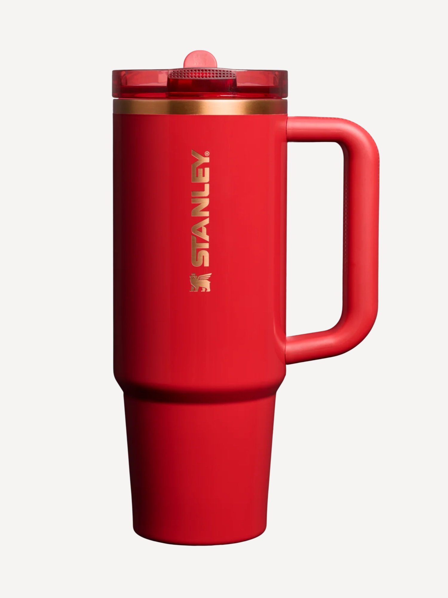 Термокружка Stanley Quencher H2.0 ProTour Flip Straw 0.89 л (30 oz), с трубочкой, цвет ягодно-красный металлик (Holly Berry Gloss), оригинал США