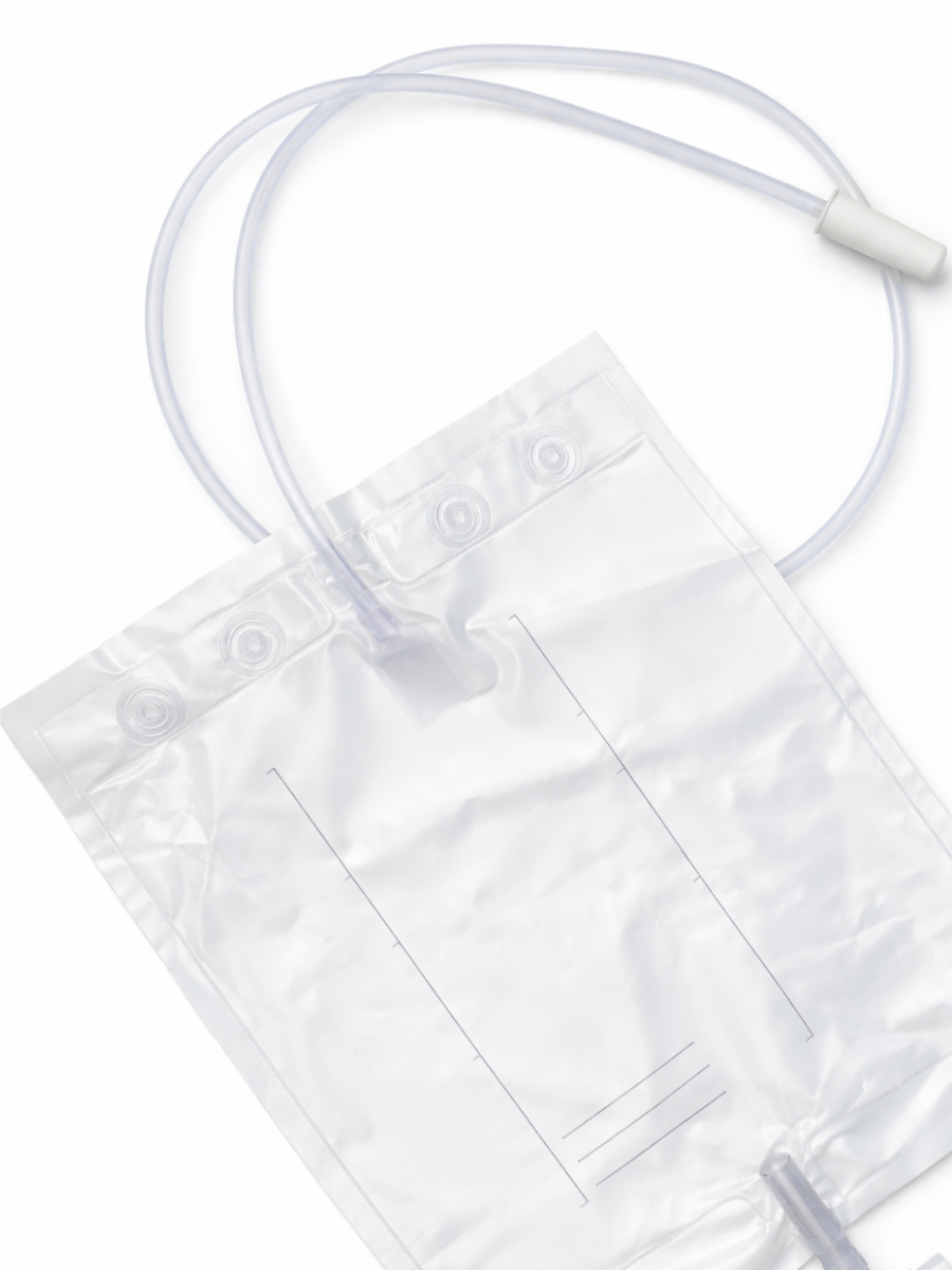 218040 Мочеприемники прикроватные объемом 2000 мл, Т-образный сливной клапан, трубка 100 см, 10 шт.