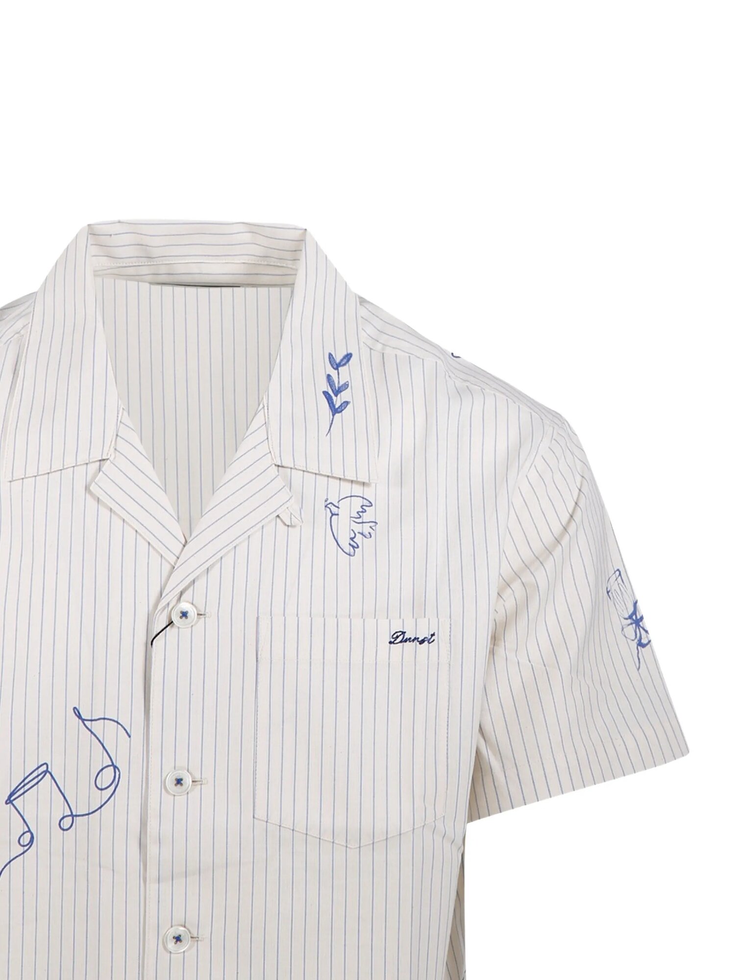 Рубашка Dunst Striped embroidered shirt, размер L, разноцветный — фото 1