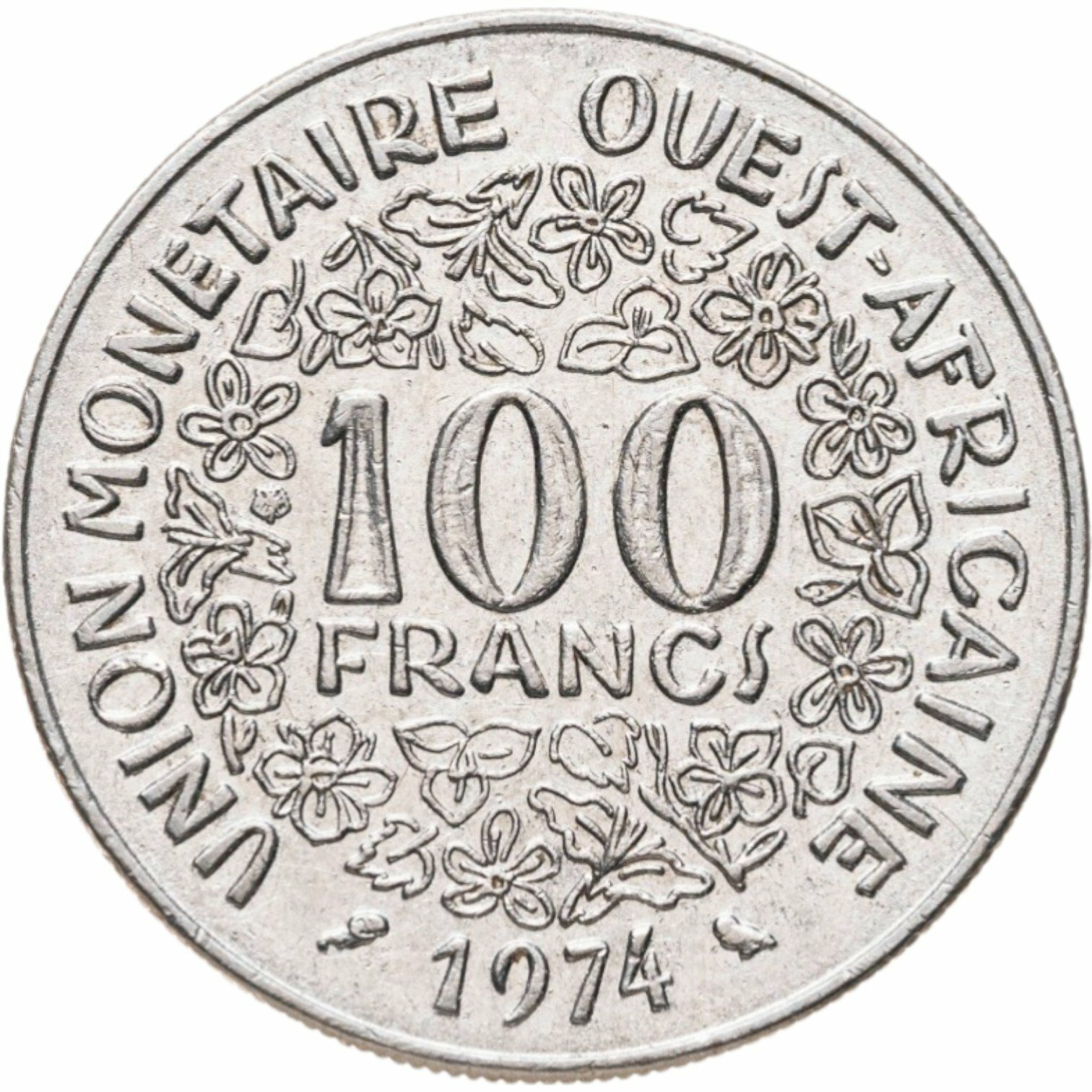 Западная Африка BCEAO 100 франков francs 1974, Никель, в сохранности VF-XF
