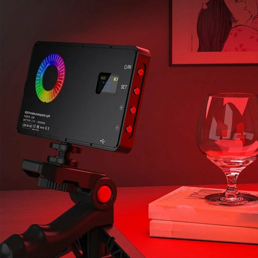 Светодиодная RGB-подсветка для видеосъемки, перезаряжаемый аккумулятор 4000 мАч, подходит для фотосъемки и прямых видеотрансляций.