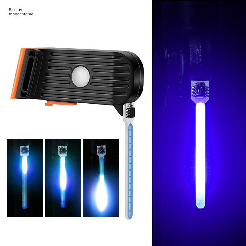 USB-заряжаемый боковой фонарь для велосипеда с мигающим синим светодиодом для повышения безопасности
