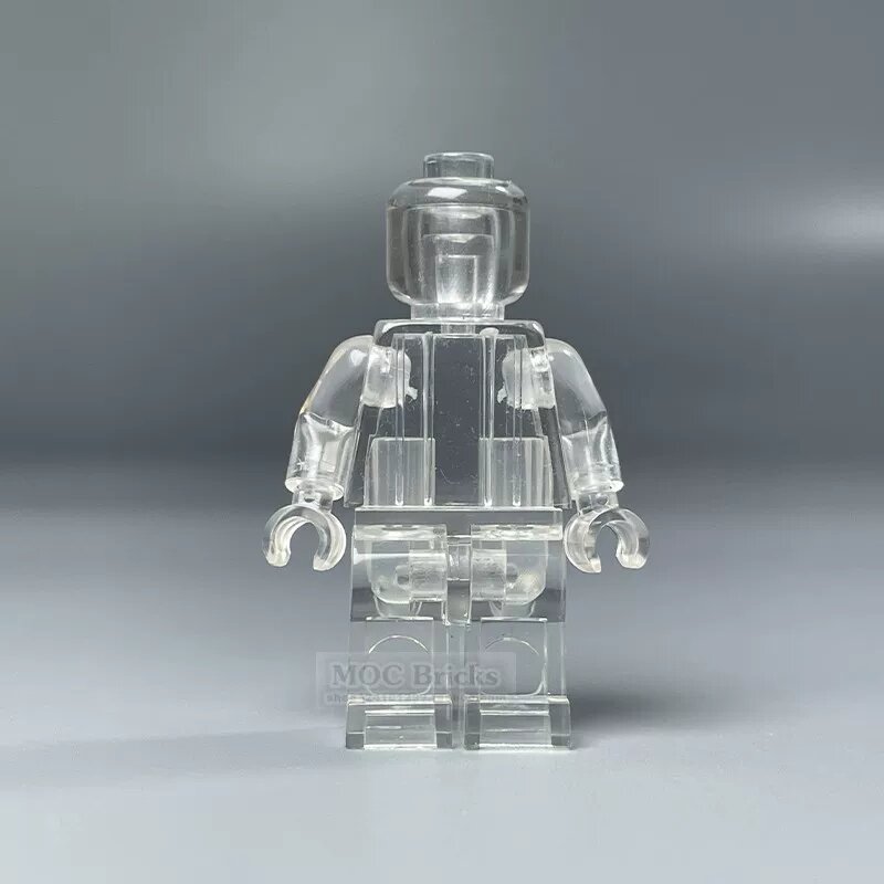 Прозрачная белая минифигурка MOC, однотонная, для кастомных кирпичных моделей 81