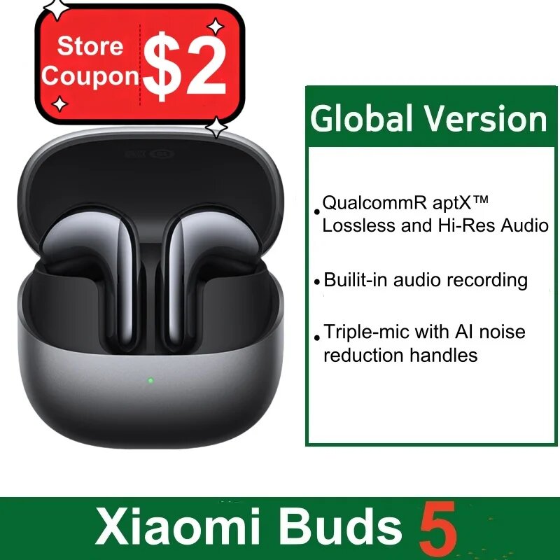 Xiaomi Buds 5 White, Global Version — фото 1
