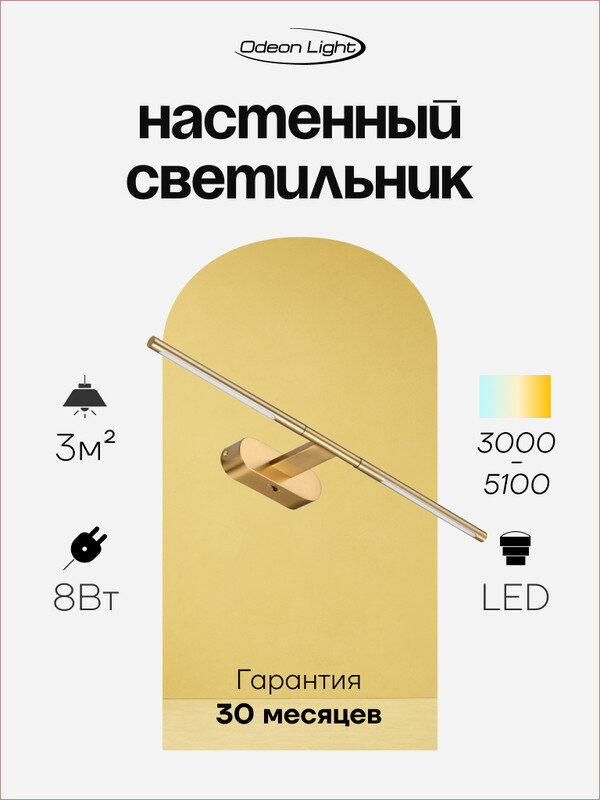 Настенный светильник ODEON LIGHT ALEDO 6635/7WL LED 8W античная бронза; латунь