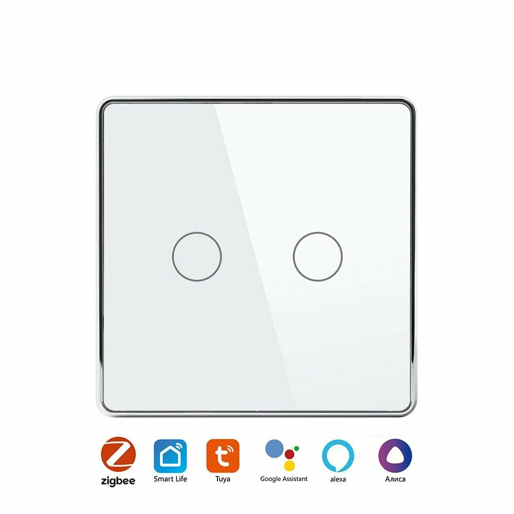 Сенсорный беспроводной переключатель сцен ZigBee 2 кл. цвет белый