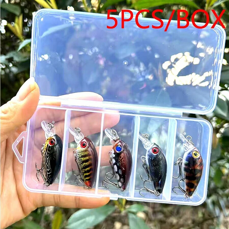 5 Упаковок Jerkbait Swimbaits, Жесткие Рыболовные Приманки Minnow Popper Для Форели, Окуня, Океана, Реки, Озера