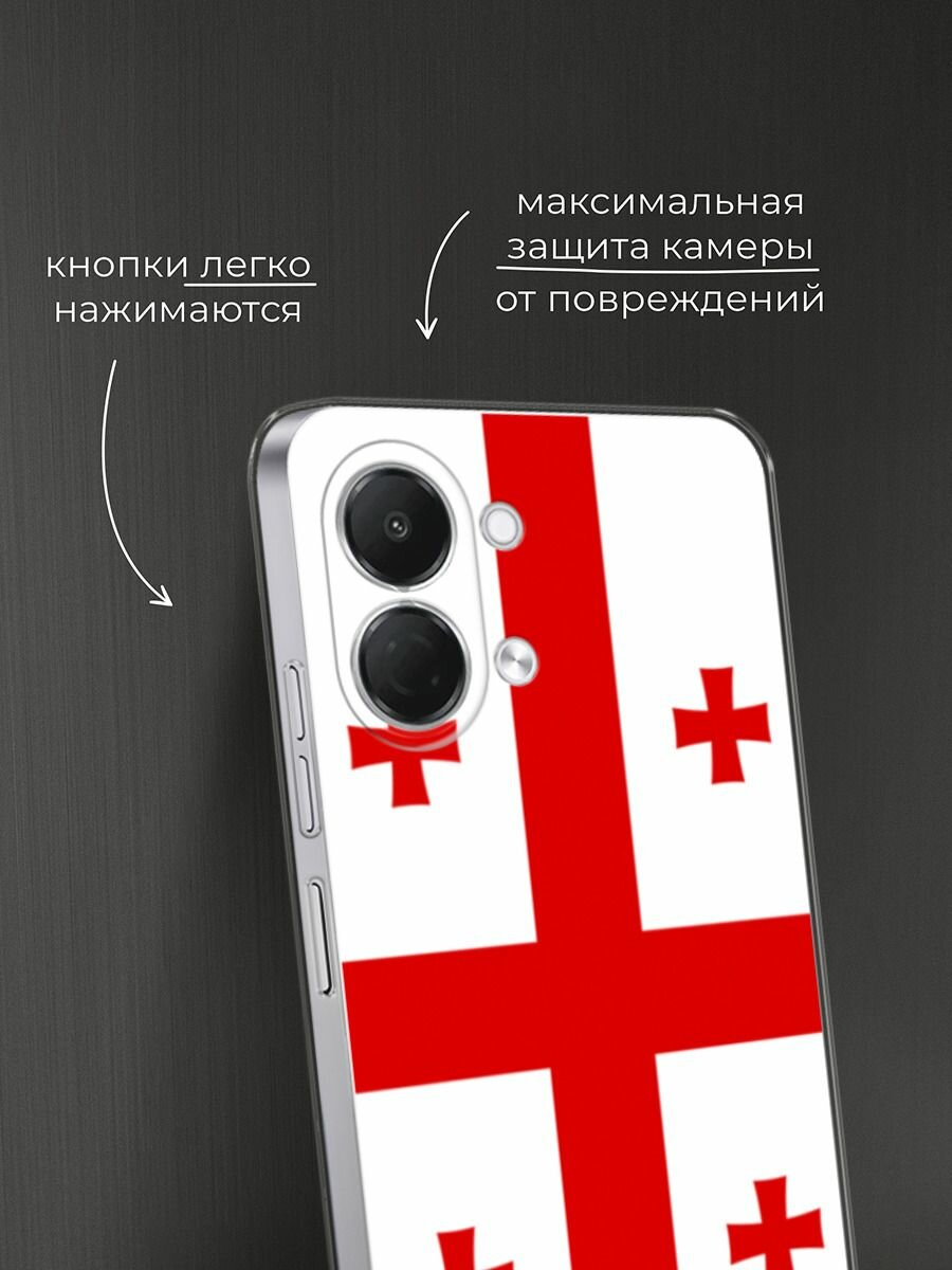 Чехол на Tecno Spark Go 3 / Текно Спарк Го 3 с принтом Флаг Грузии — фото 1