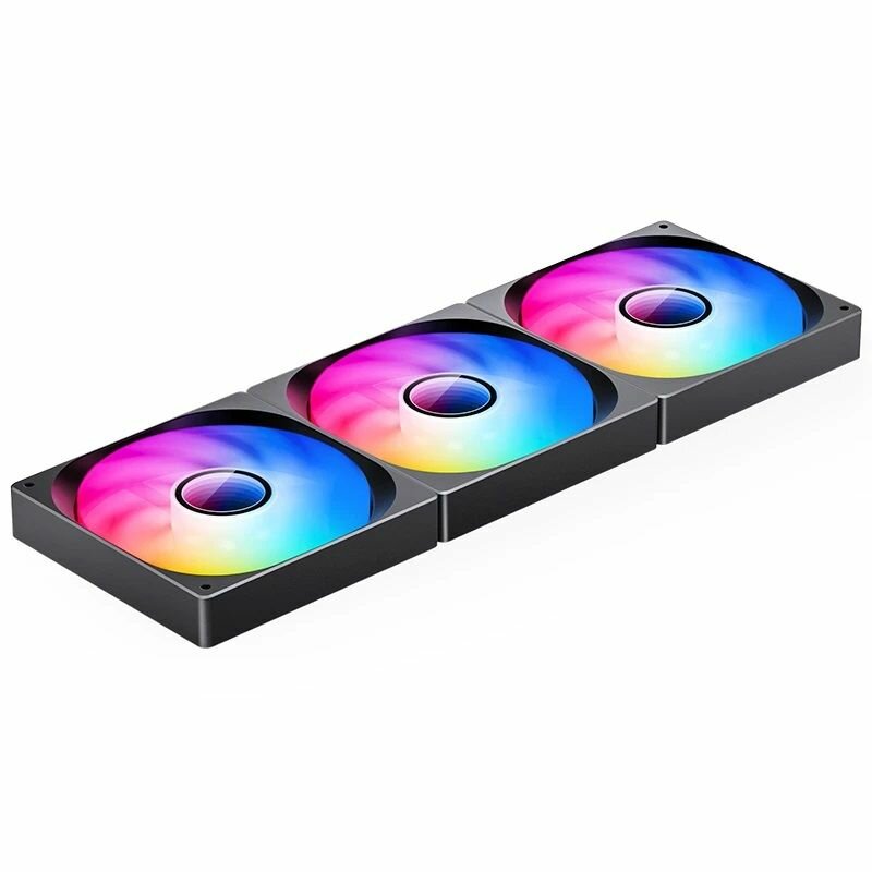 Комплект вентиляторов для корпуса 3 шт. ZW-140BR (3 in 1) 420х140х26мм REVERSE (на вдув) PWM, ARGB LED, 800-1400об/мин, черный