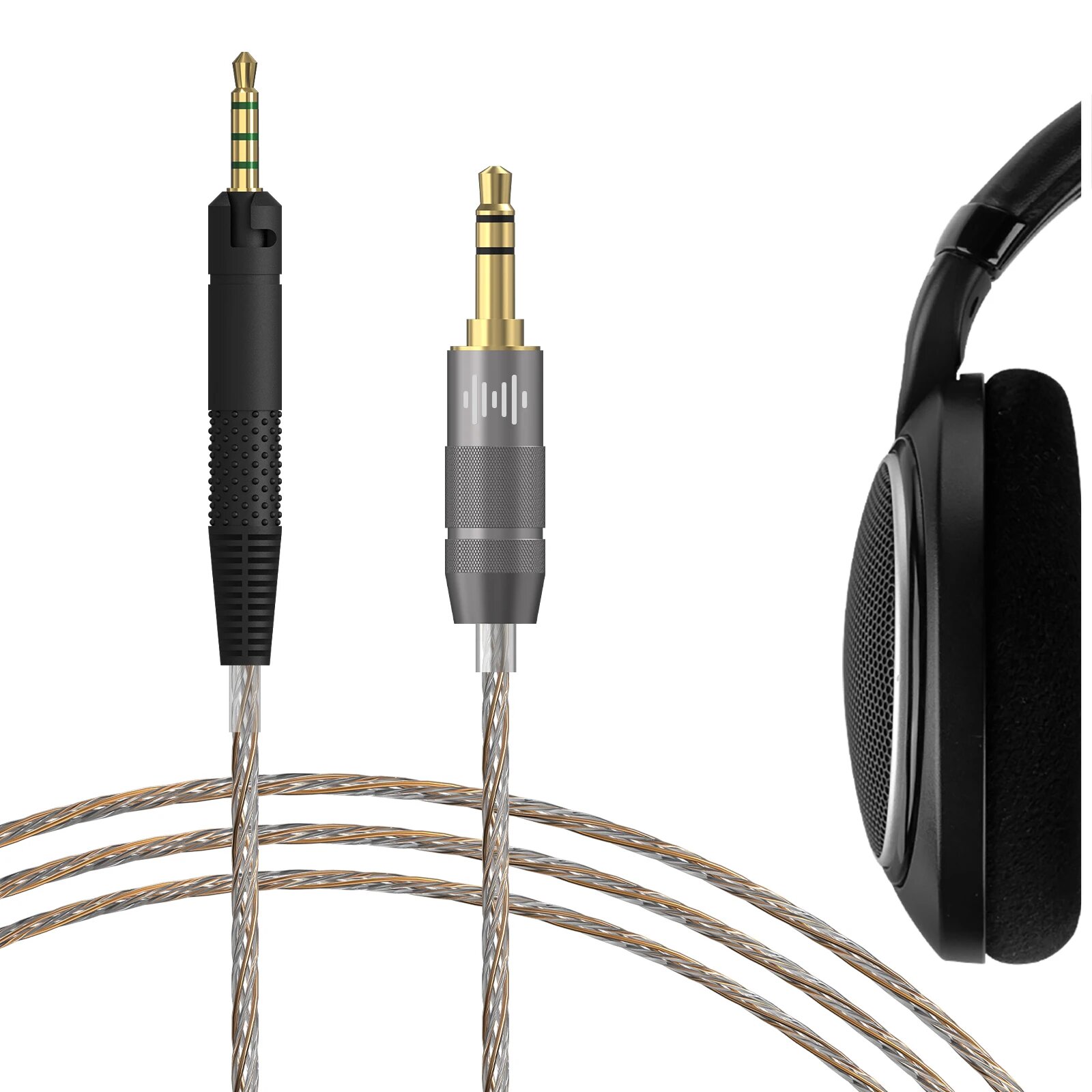 Geekria Apollo Медный Серебряный Кабель для наушников Sennheiser HD-599 HD-598 HD-579 2,5 мм