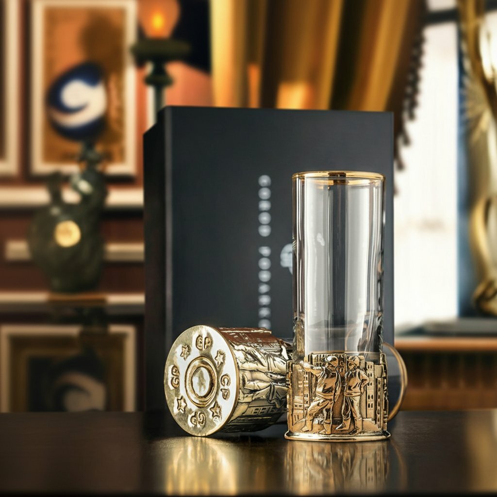 Набор стопок для водки Отличный строитель (в коробке)