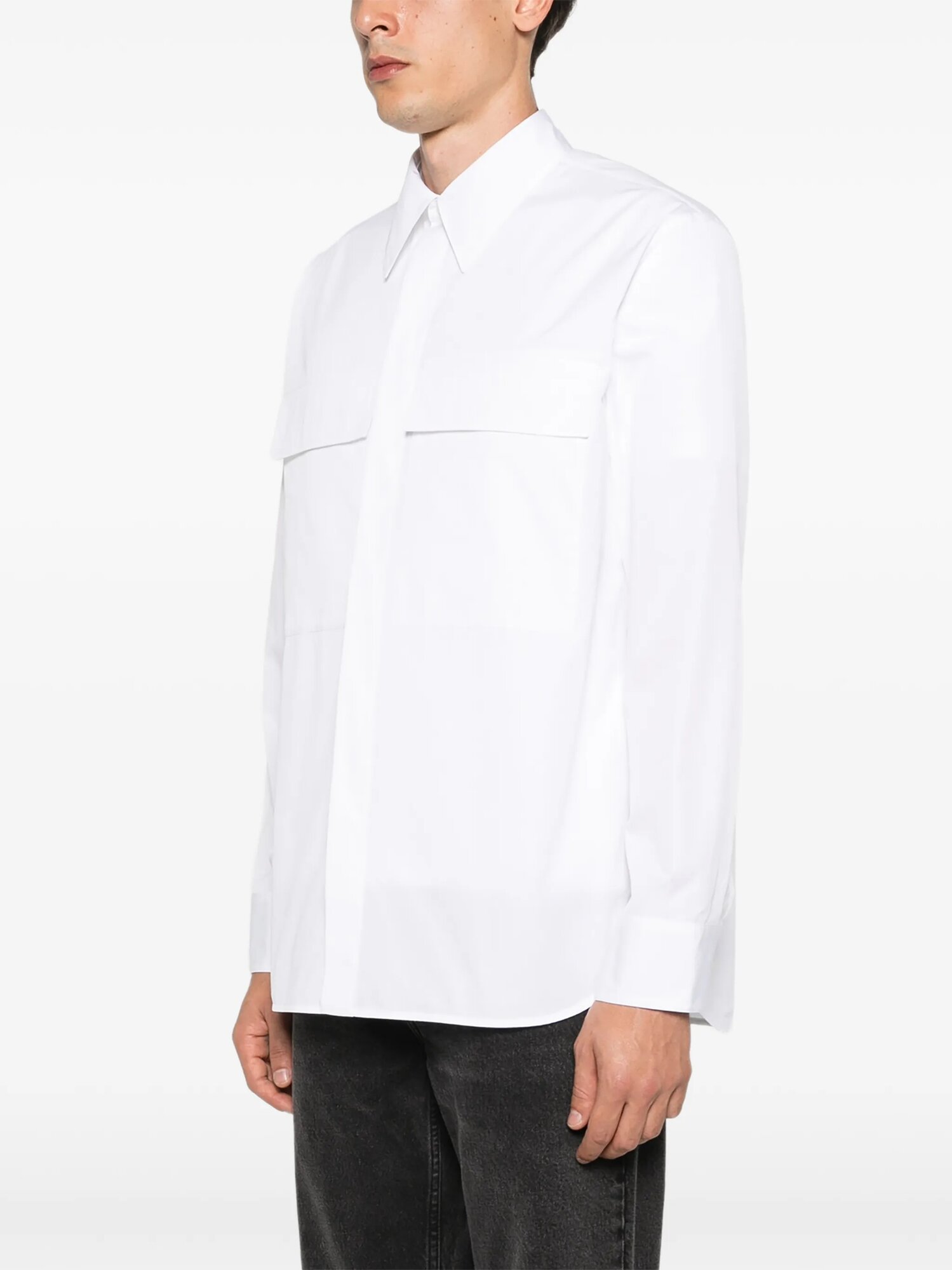 Рубашка Jil Sander Chest-pocket shirt, размер 50, белый — фото 1