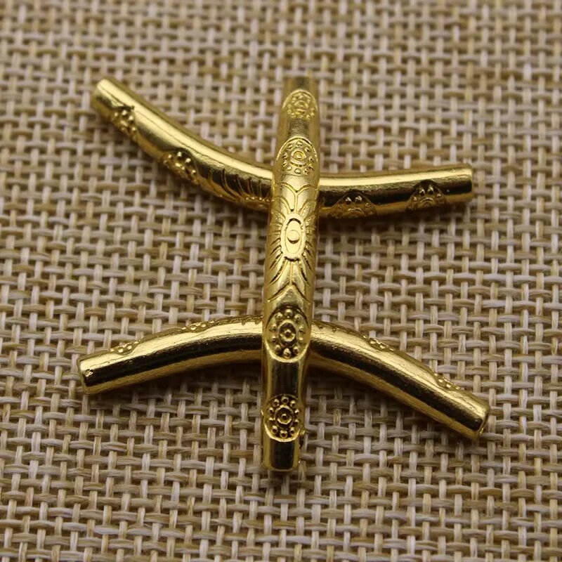 Бусина-застежка "X" antique gold, 35x4 мм