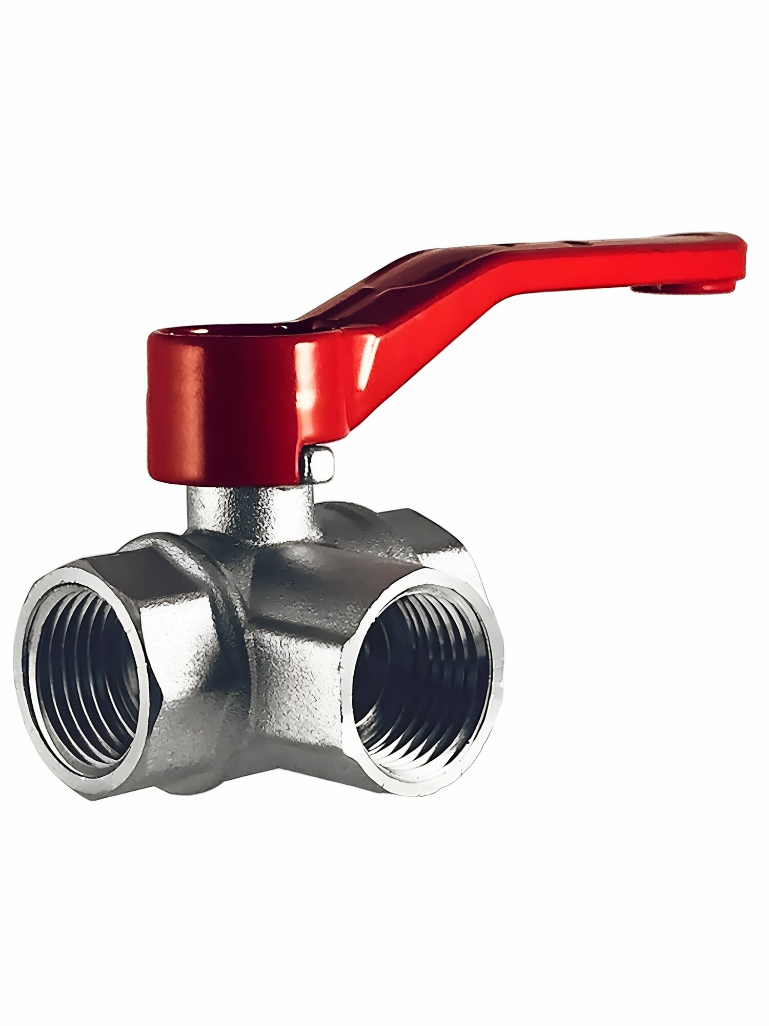 Кран трехходовой STI 1/2 дюйма г-г-г латунный для бытовых приборов, стиральной и посудомоечной машины, хром