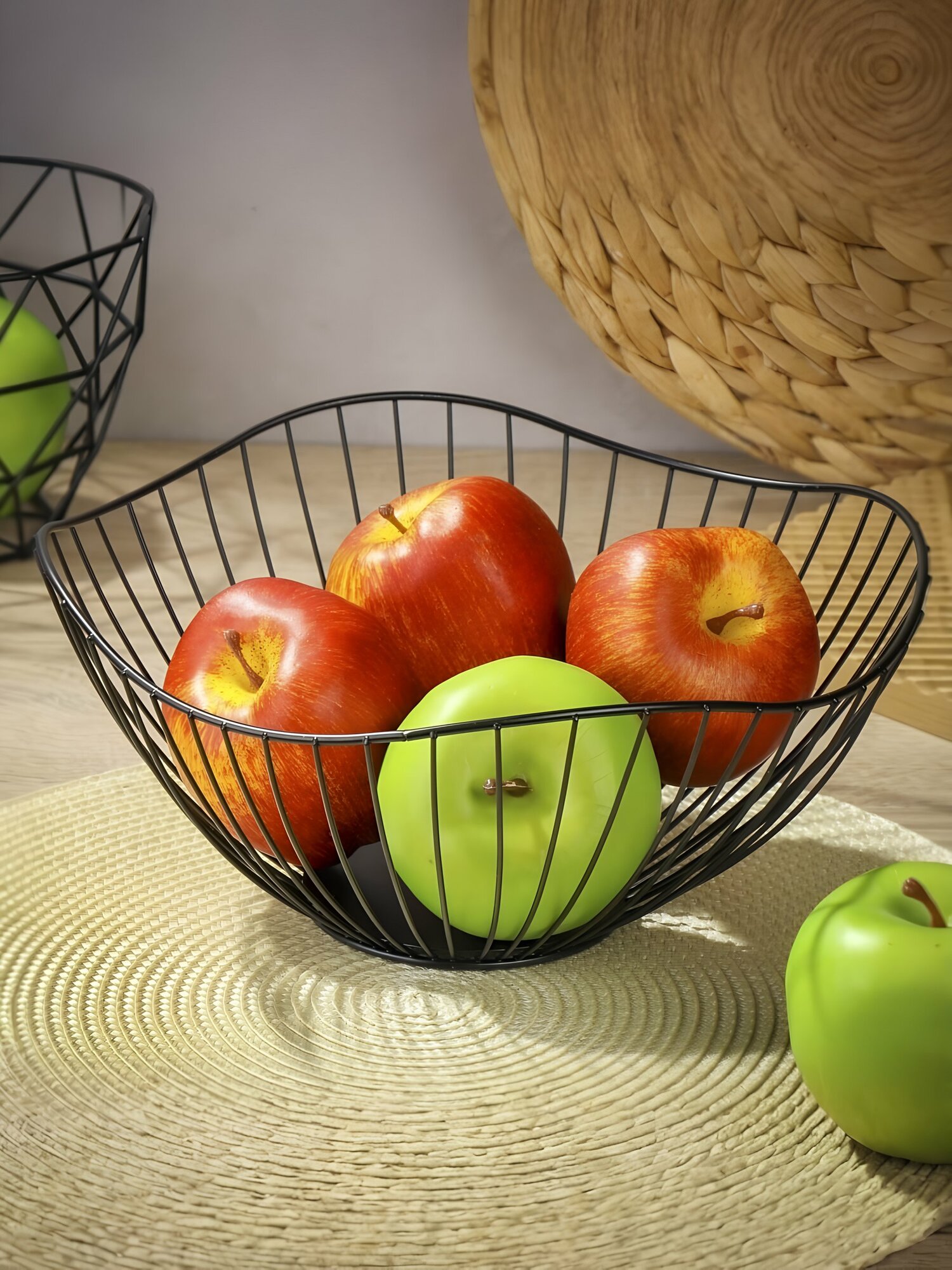 Фруктовница металлическая 27.5х13 см, черная, модель Y4-7658