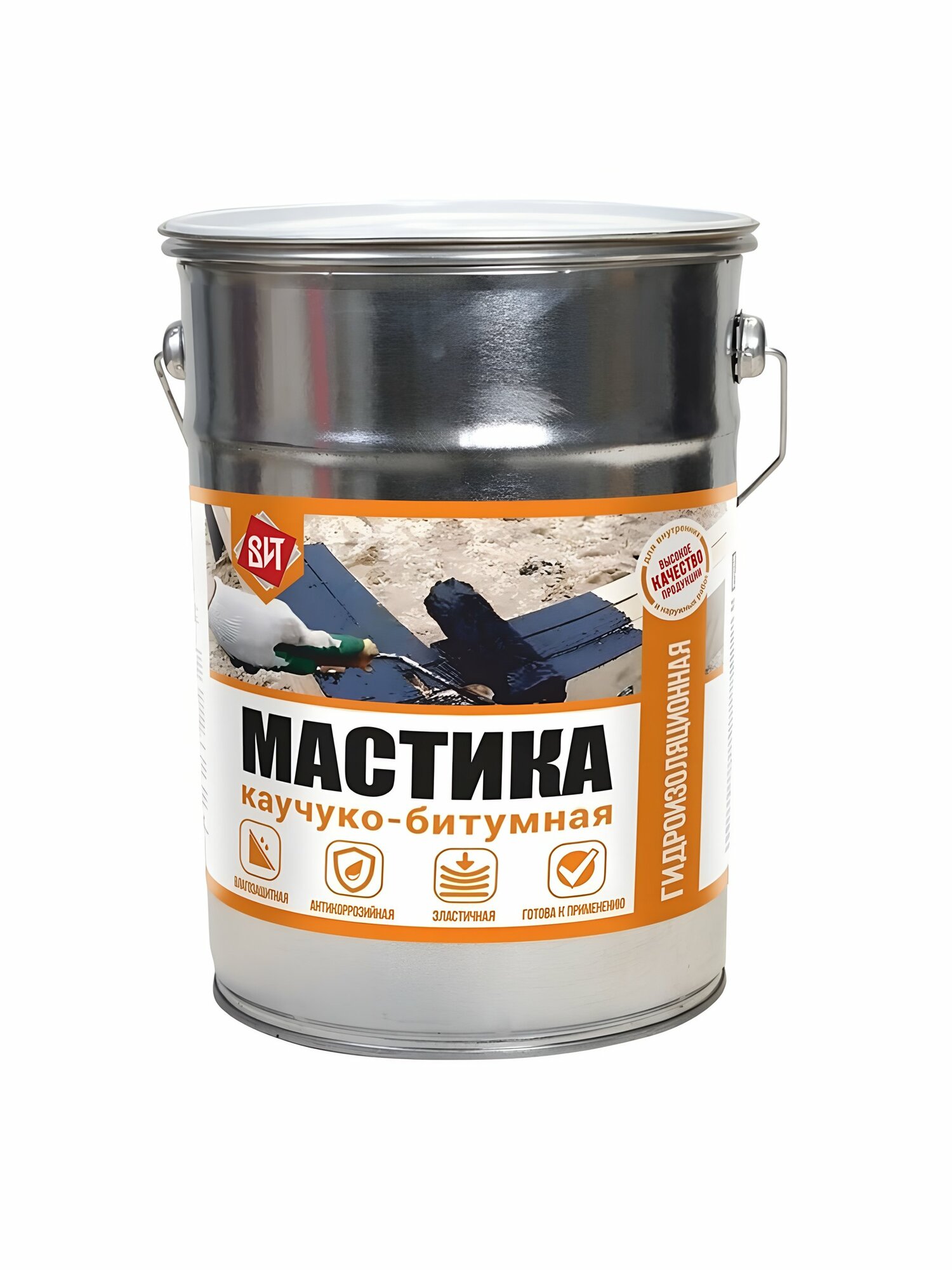 Мастика битумно-каучуковая ВИТ 15 кг, гидроизоляционная, Россия, 58102