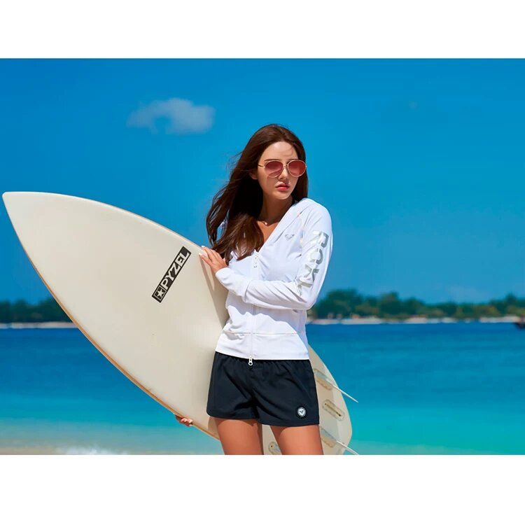 Белая водонепроницаемая верхняя часть купальника для плавания, размер L, отводящая влагу и гибкая для серфинга