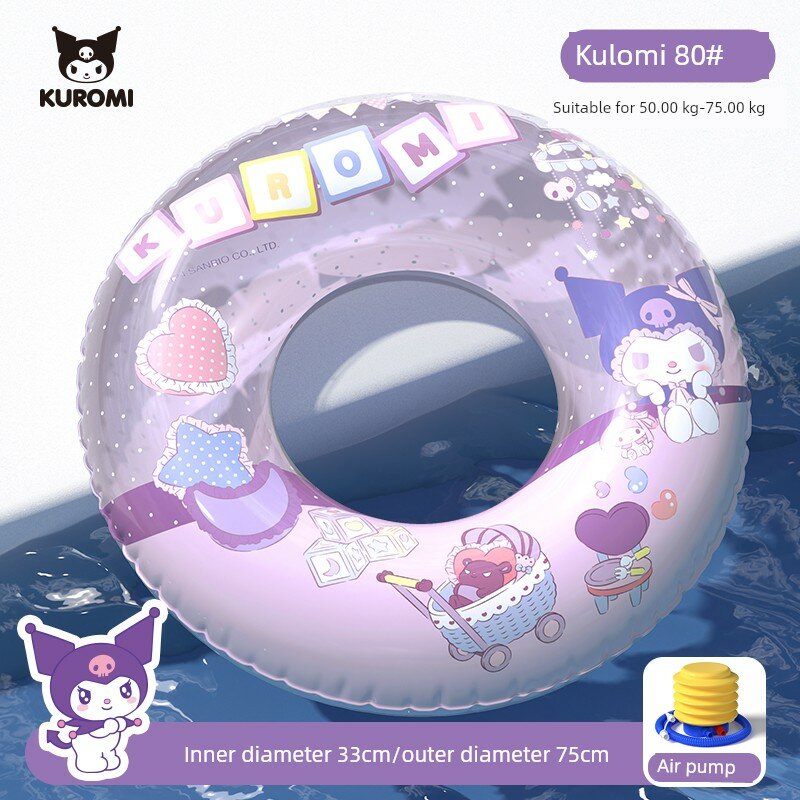 Надувной круг для плавания Sanrio для детей, утолщенный круг для плавания Cinnamoroll для девочек, спасательный круг