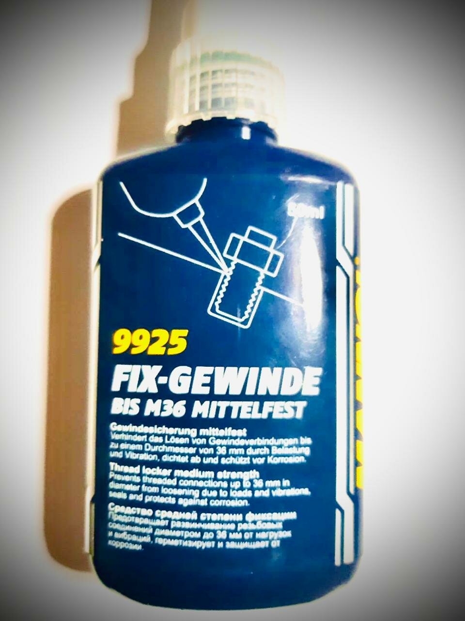 MANNOL Fix-Gewinde Mittelfest Фиксатор резьбы синий демонтируемый, 50мл, 9925