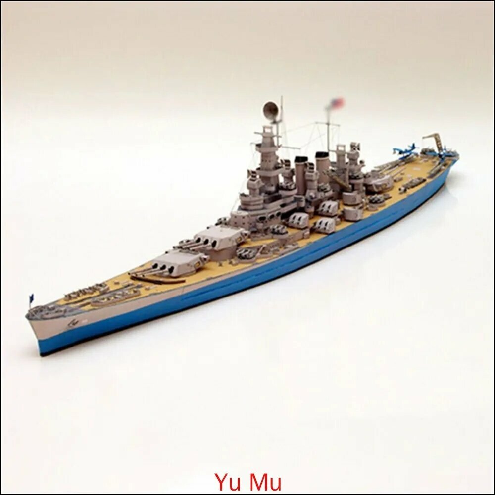 1:400, США, линкор класса Северная Каролина, бумажная модель, модель линкора