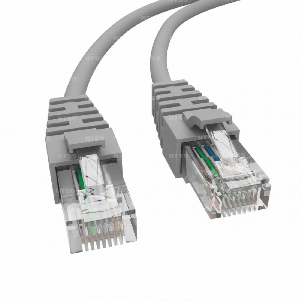 Патч-корд интернет кабель NTSS NTSS-PC-UTP-RJ45-5e-1.0-LSZH-GY U/ UTP cat.5e 1 м Серый — фото 1