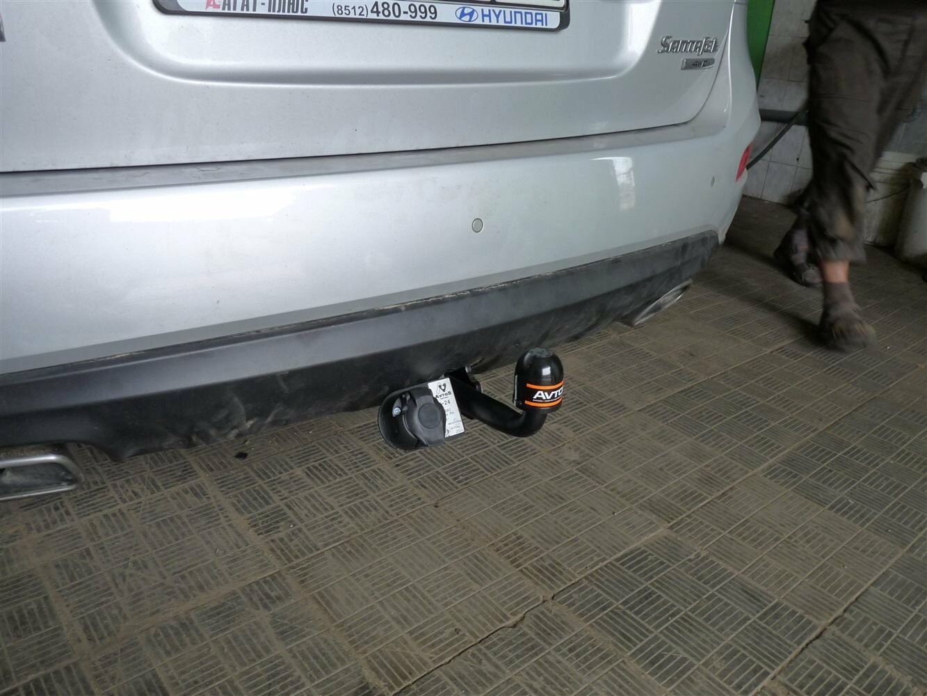 Фаркоп для Hyundai Santa Fe SUV 2006-2012гг. (без электрики) (паспорт и сертификат) AvtoS. HY24