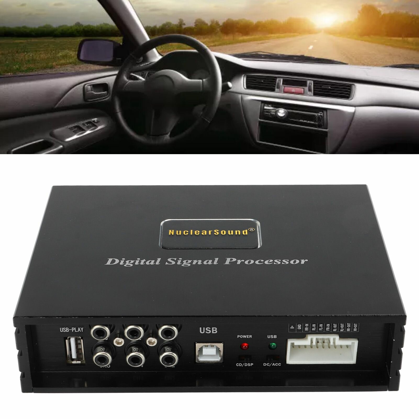 Автомобильный усилитель Bluetooth 5.0 4x45Вт черный универсальный