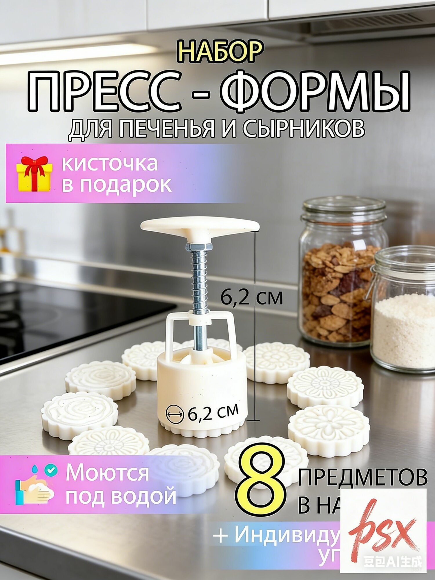 Форма для выпечки, Круглая, 6.2 см x 14 см, 1 шт