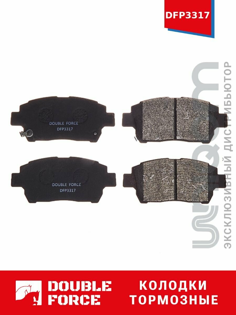 Колодки тормозные передние BYD F3 2005-14 / FAW V5 2012 -, VITA 2007-10 / GEELY GC6 2014 -, MK CROSS 2011-16 / GREAT WALL HOVER M2 2013-14 / LIFAN SOLANO 2010-22 Double Force DFP3317