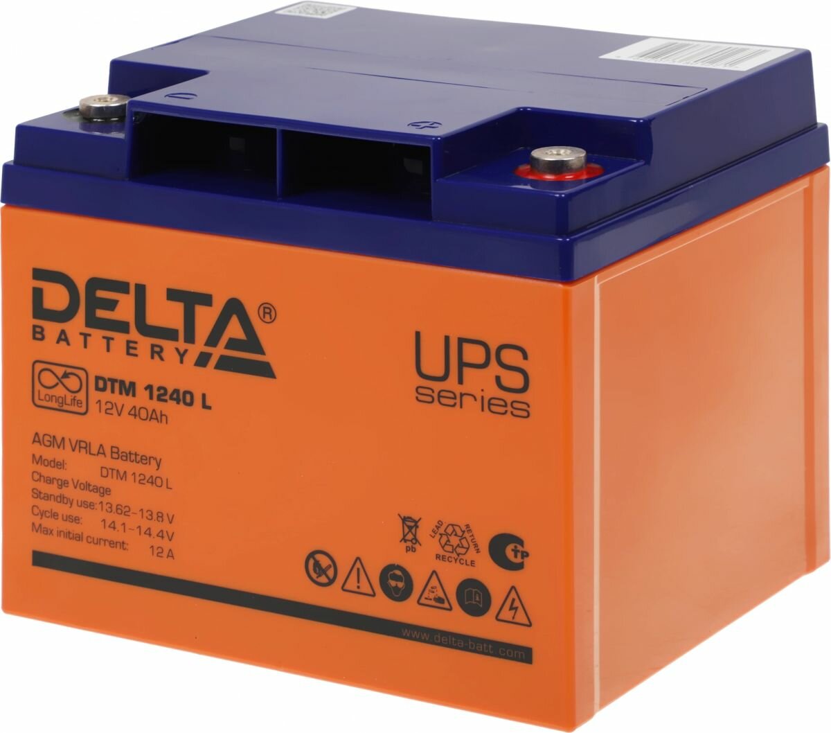 Аккумулятор UPS 12В 40А. ч DTM 1240 L Delta 4614010640008