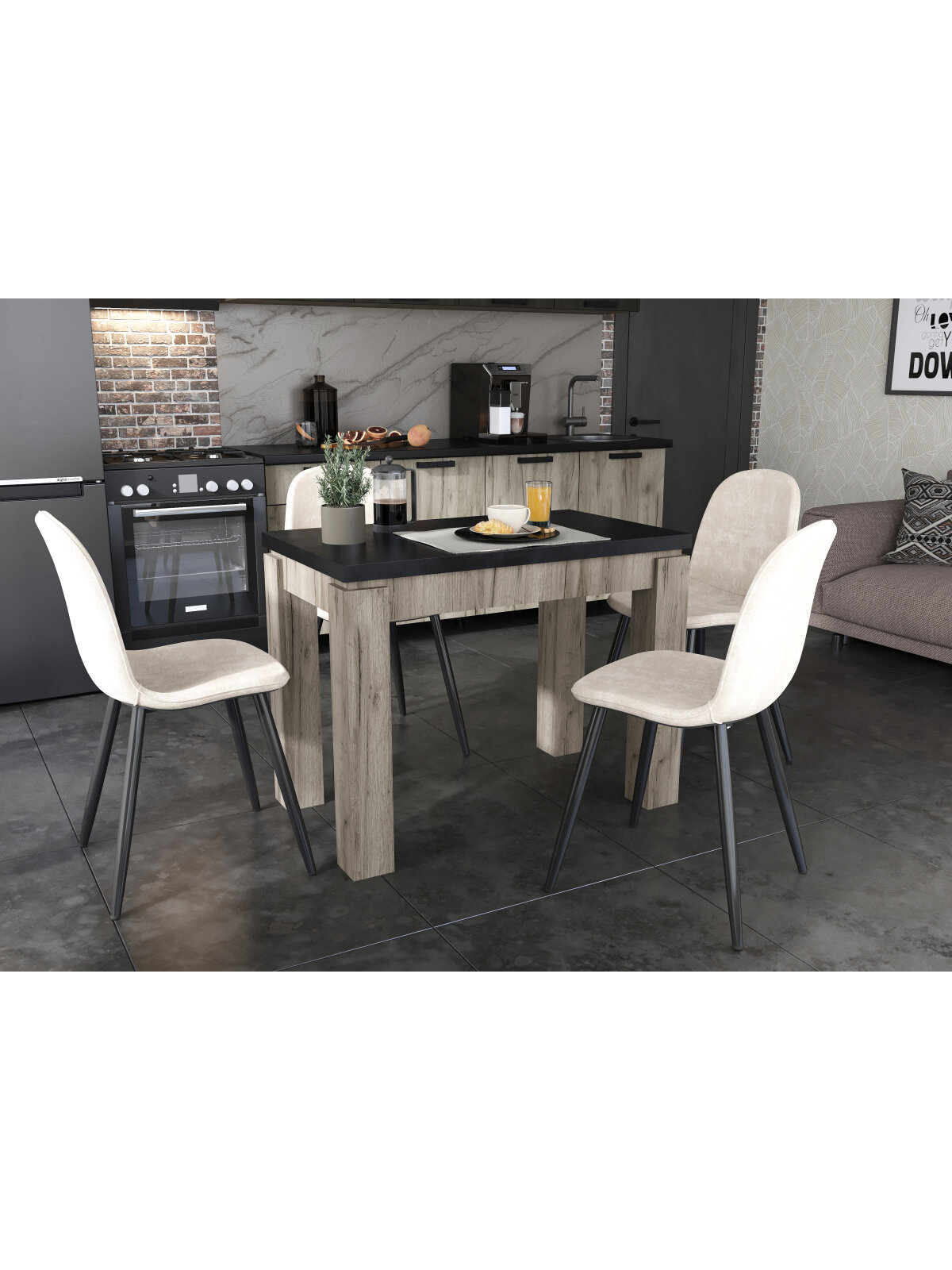 Стол кухонный "Эдинбург" Huge Mebel. Ширина 980 Высота 760. Кухонные столы