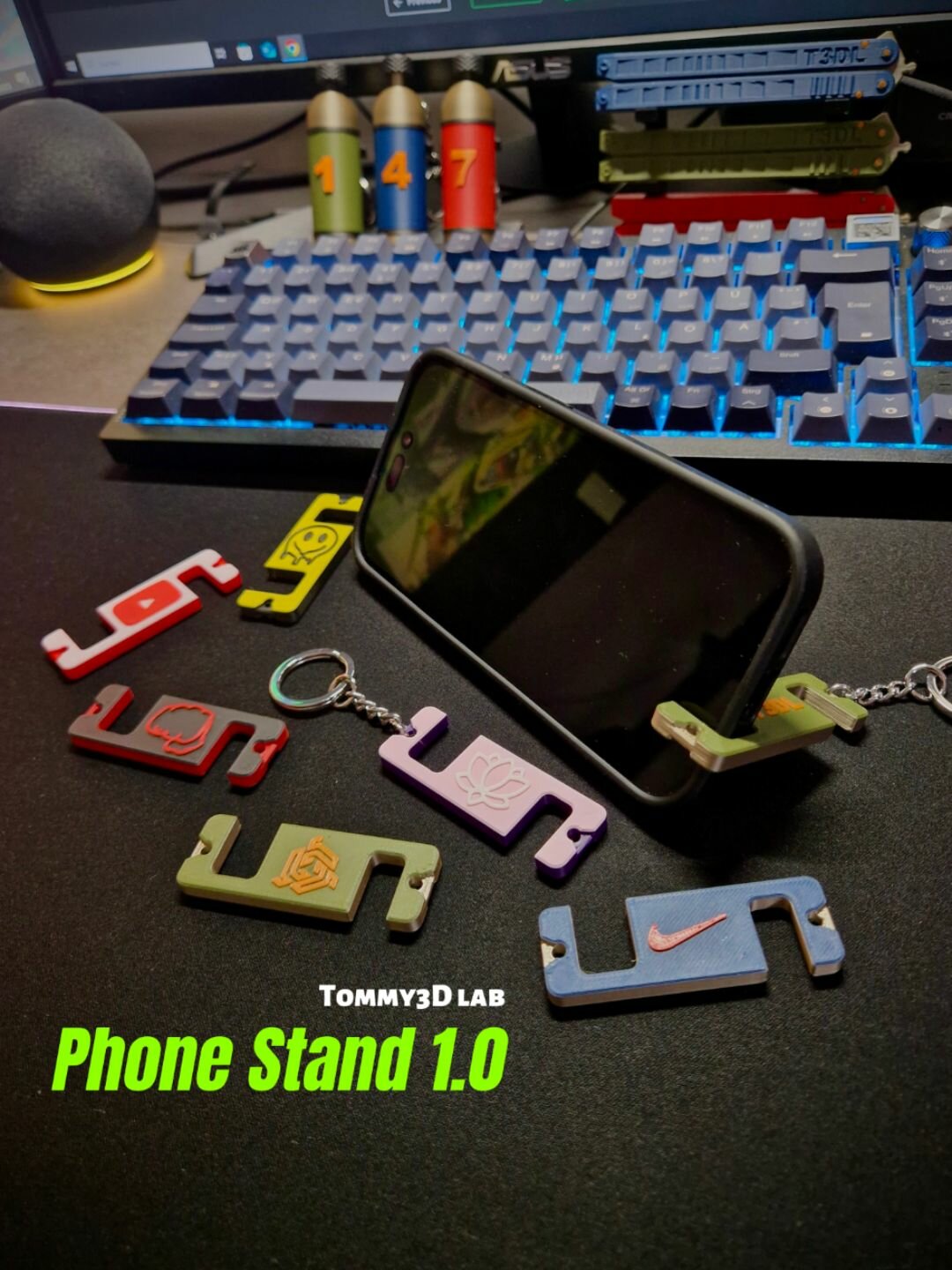 Подставка держатель для телефона компактная, брелок для телефона