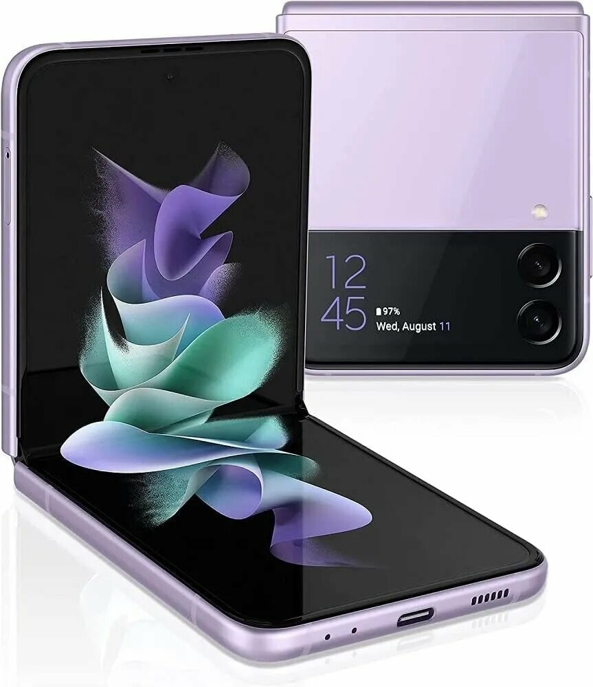 Восстановленный Samsung Смартфон Samsung Galaxy Z Flip3 Global 8/128 ГБ, фиолетовый