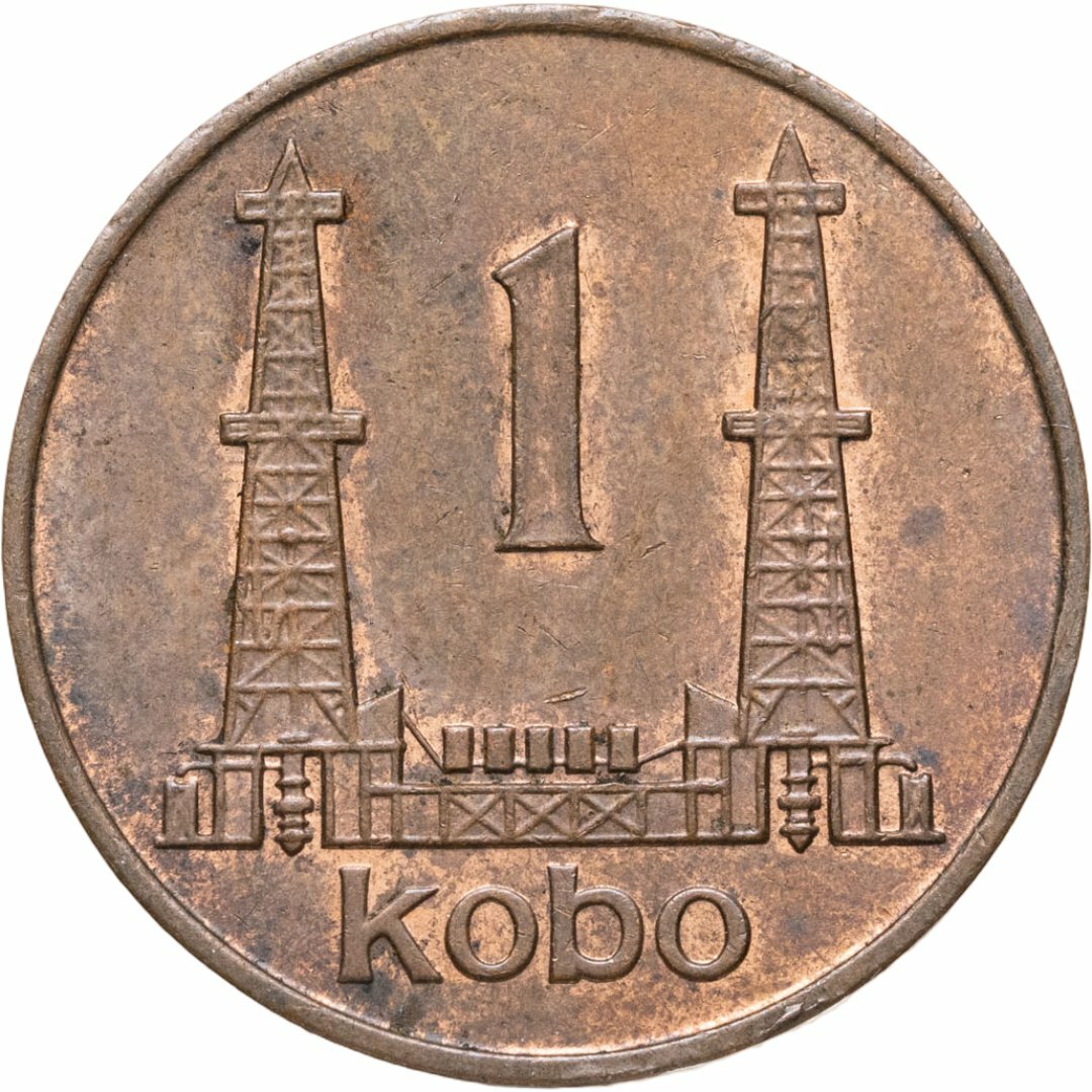 Нигерия 1 кобо kobo 1973, Бронза, в сохранности AU