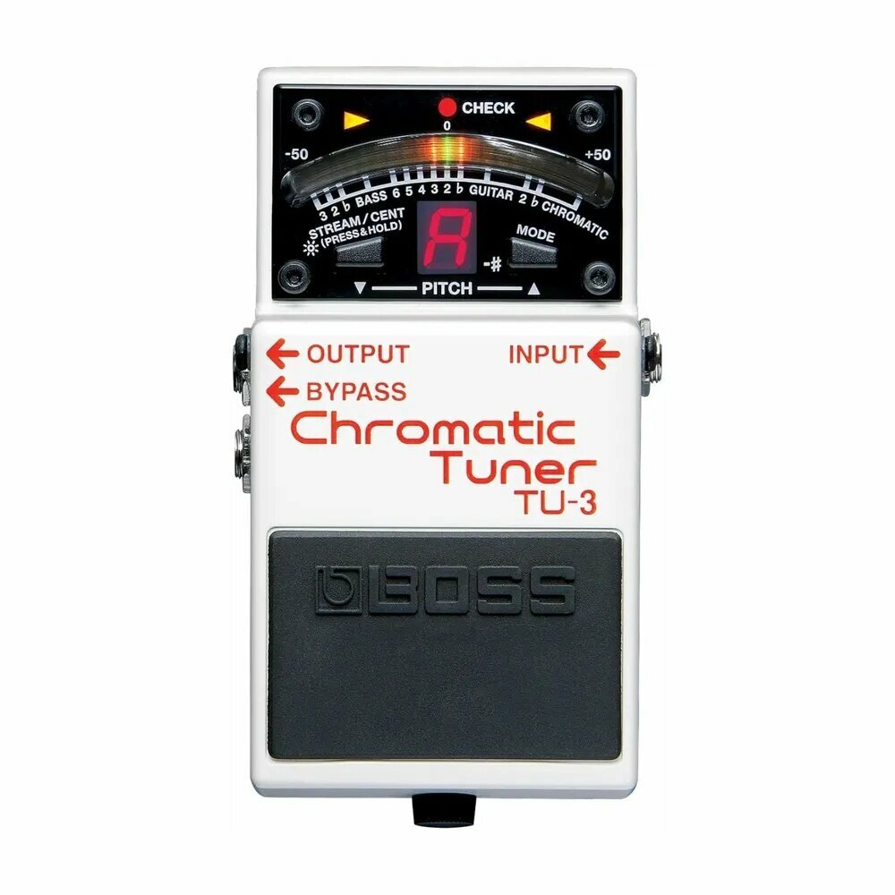 BOSS TU-3 Chromatic Tuner эффект-педаль для электрогитары и бас-гитары, хроматический тюнер, LED дисплей, компактная