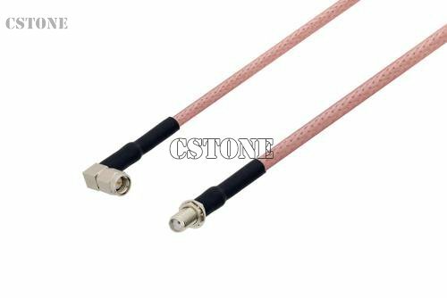 SMA гнездовой переборочный к SMA штыревой угловой кабель используя RG142 коаксиальный с термоусадкой