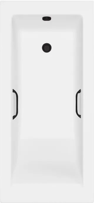 Ванна из литьевого мрамора Delice Diapason 150х70 см, пристенная, с черными ручками