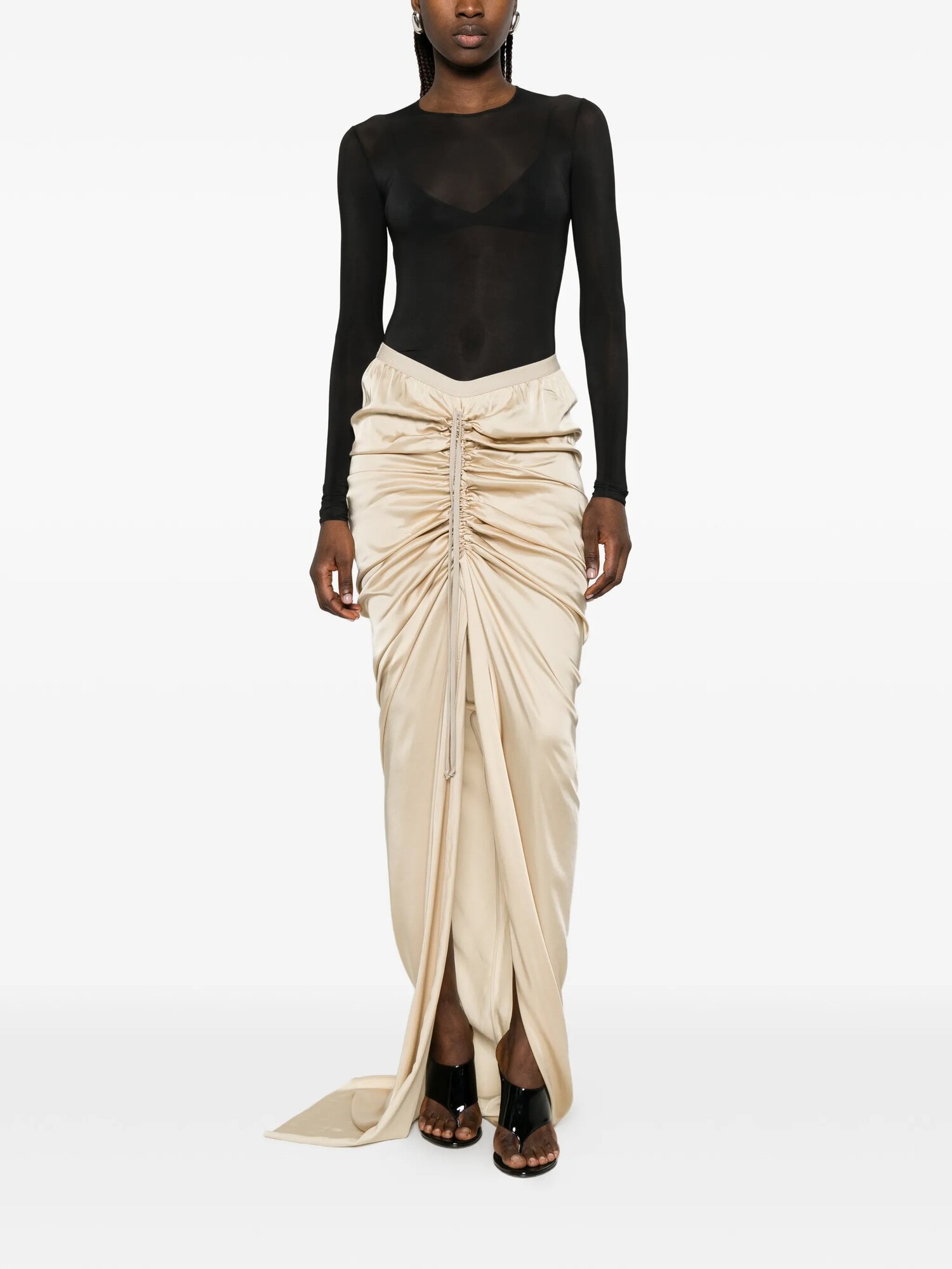 Юбка Rick Owens Draped asymmetric maxi skirt, размер 38 — фото 1